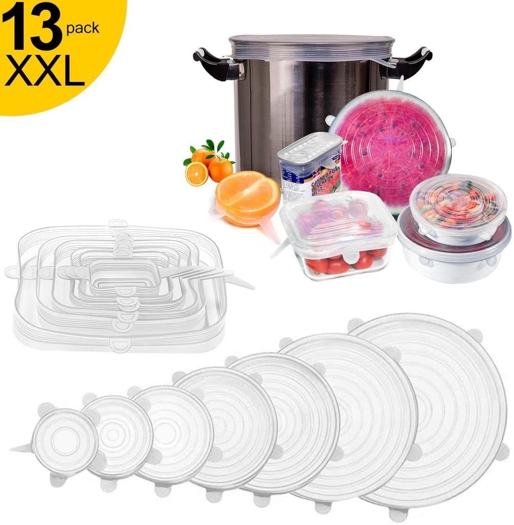 Stretchable silicone lids, 13-part silicone stretch lids, BPA Free ...