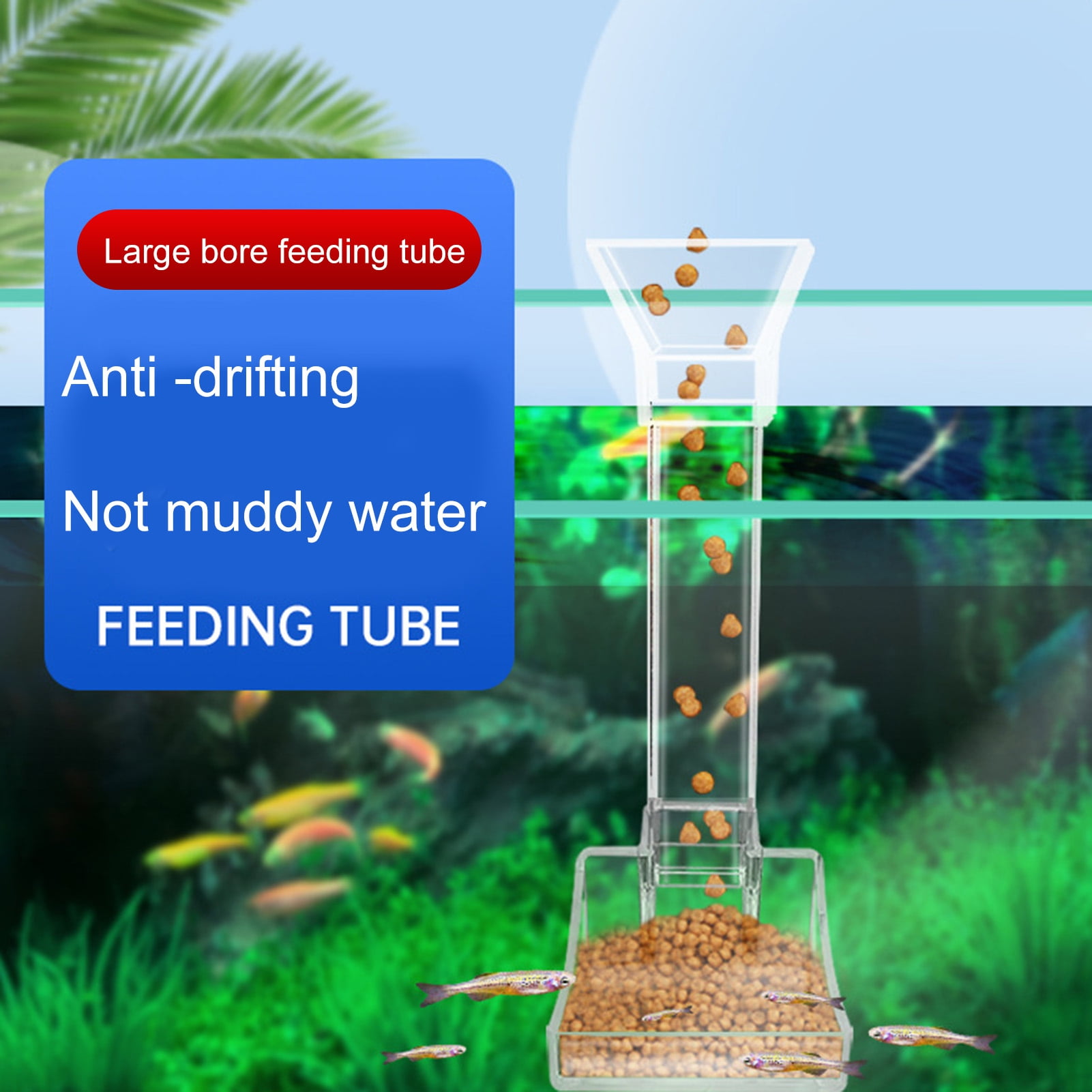 HEVIRGO 1 Set Length Adjustable Fish Tank Feeder, Detachable Wide ...