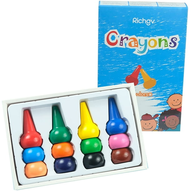 Finger Crayons IGUOHAO for Kids Washable, Non-Toxic 12 Colors Toddler ...