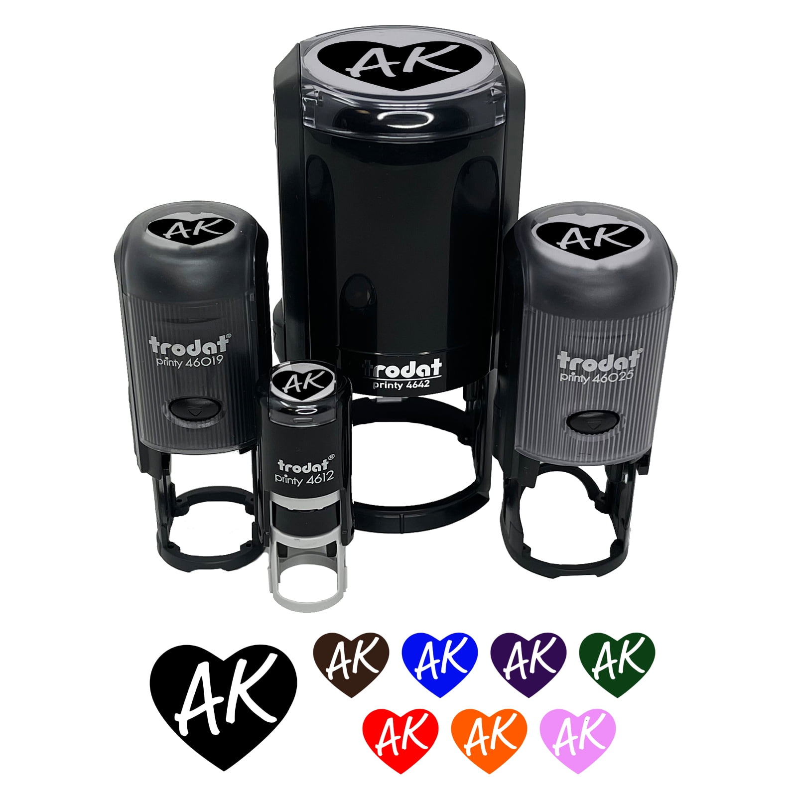 AK Alaska State in Heart Self-Inking Rubber Stamp Ink Stamper - Pink ...