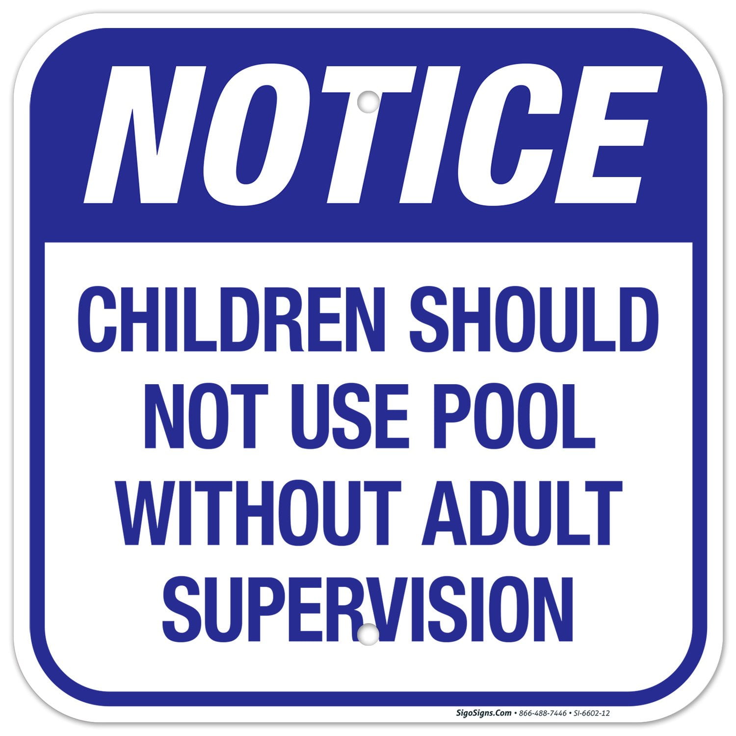 Children Should Not Use Pool Without Adult Supervision Sign, Pool Sign ...