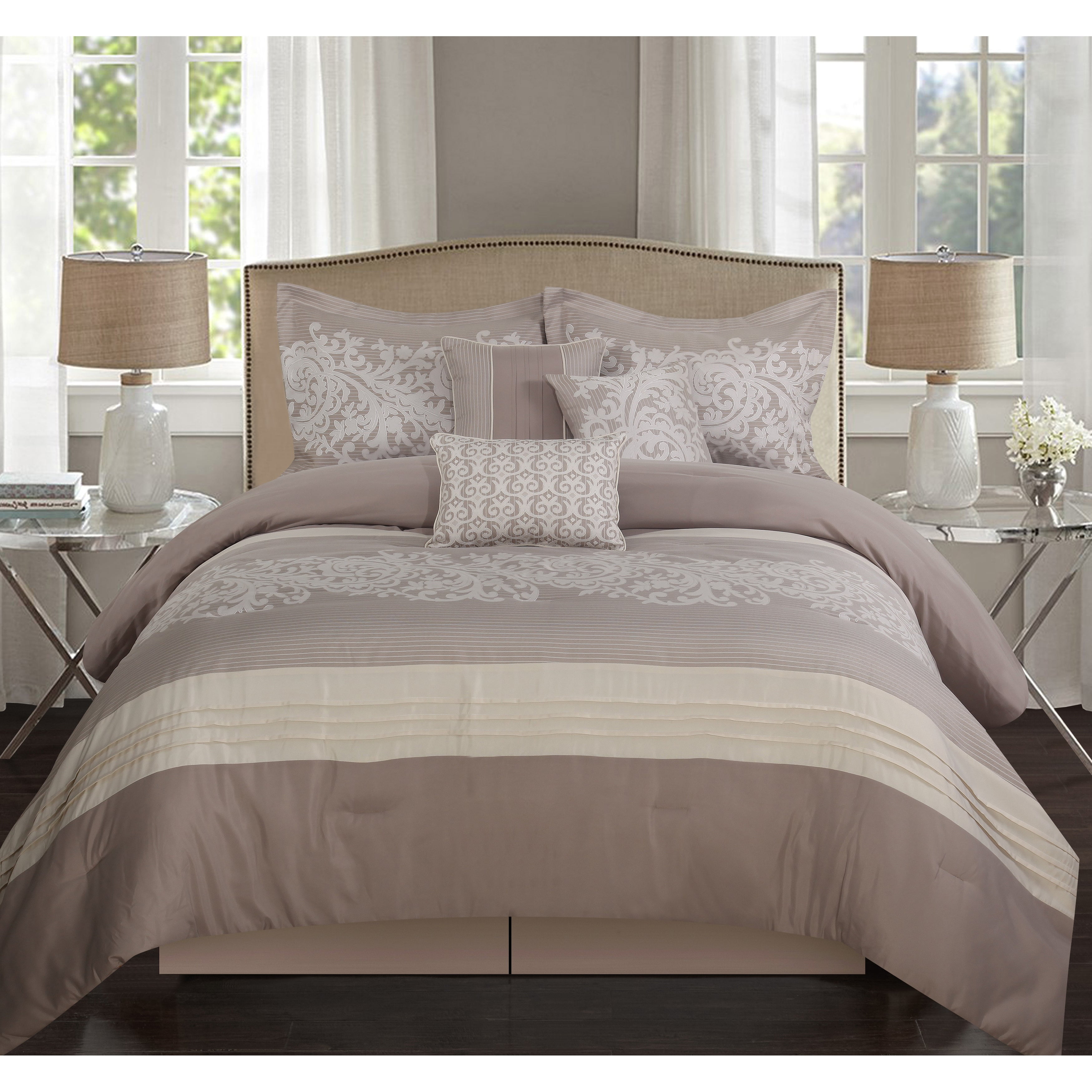 Nanshing Halo 7 Piece Traditional Comforter Set, Blush, King - Walmart.com