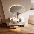 30" Floating Bathroom Vanity with Gold Vein Marble Vessel Sink, Wall ...