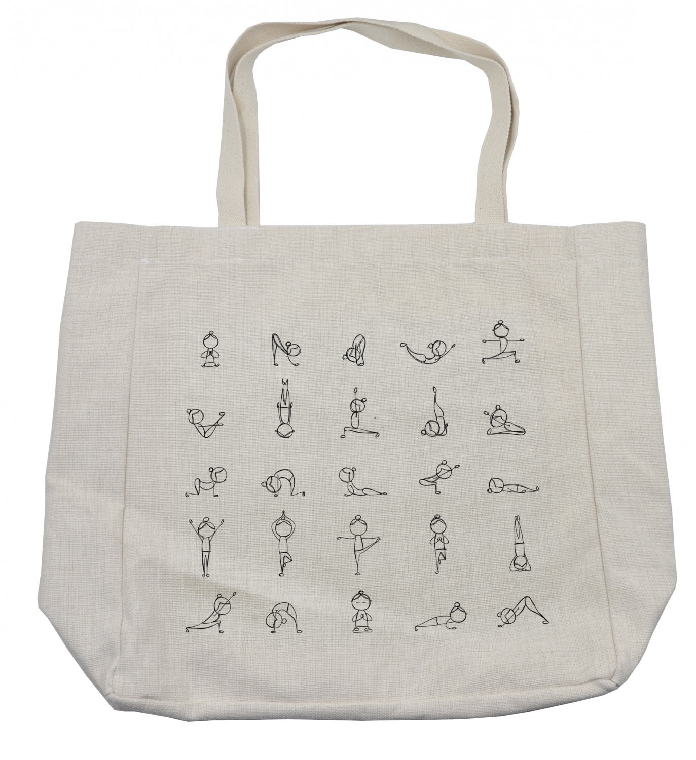 Yoga Shopping Bag, Stickman Practicing Different Yoga Moves Stretching ...