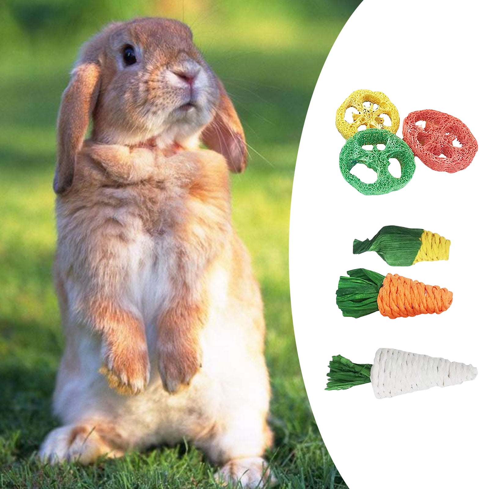 Rabbit Chew Toys, Chew Treats and Balls for Rabbit, Bunny, Chinchilla ...