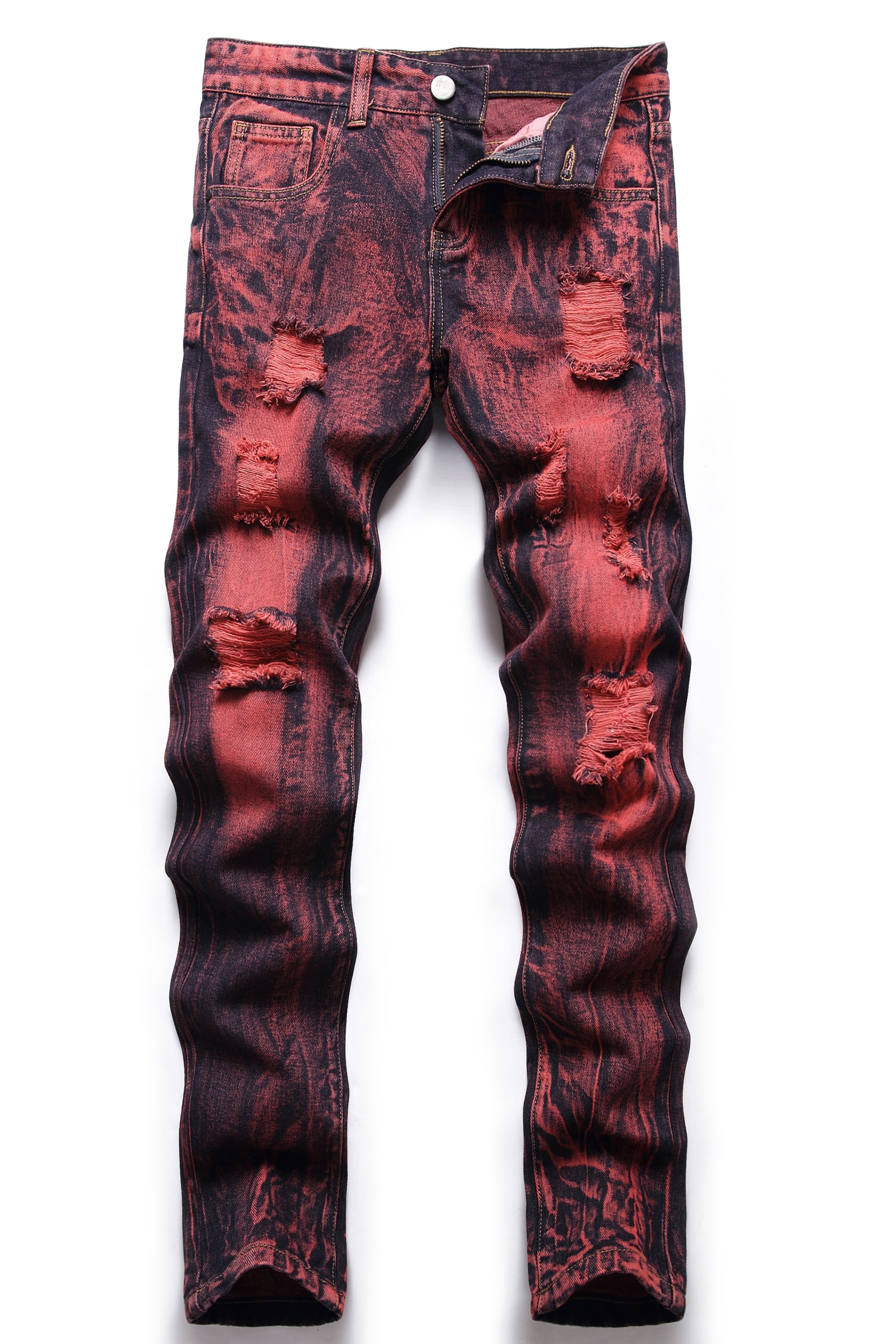 Keevoom Boys Skinny Fit Ripped Distressed Stretch Slim Washed Jeans ...