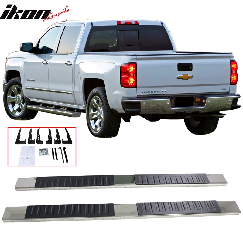 Ikon Motorsports Running Boards for 99-13 Chevy Silverado Ext Cab 5inch ...