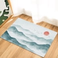 Chinese-style Ink Painting Door Mat Traditional Mountains Sun Landscape ...