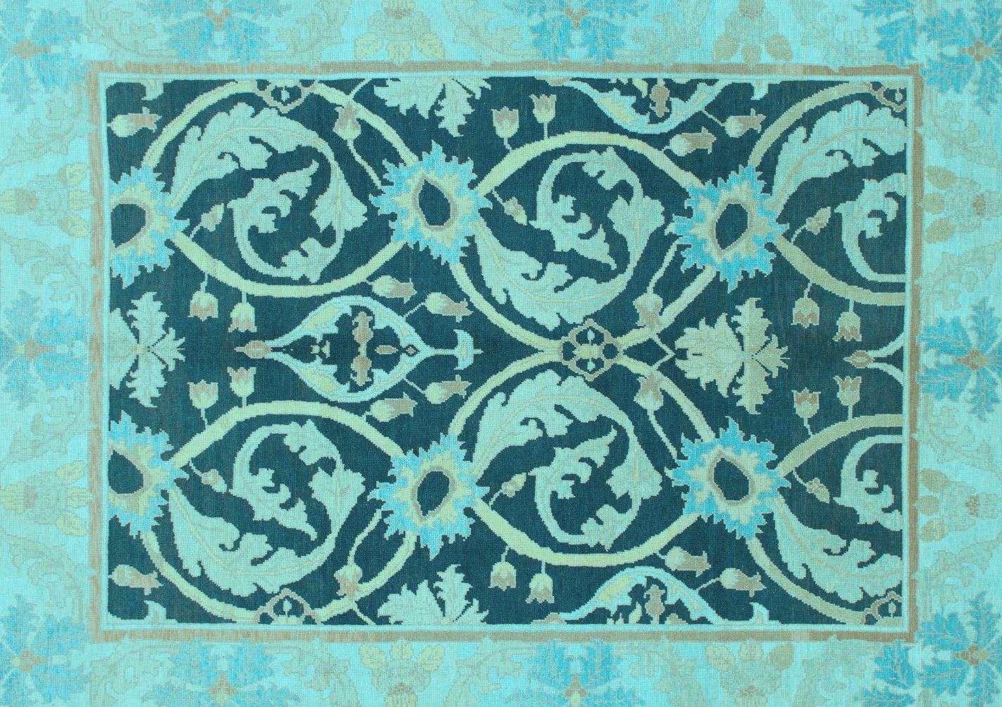 Ahgly Company Indoor Rectangle Abstract Light Blue Modern Area Rugs, 2 ...