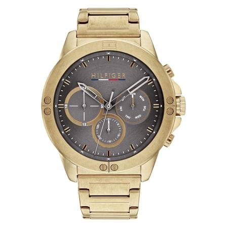 TOMMY HILFIGER 1791456 KANE DARK BLUE DIAL GUNMETAL BRACELET CHRONO ...