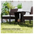 18" Wicker Coffee Table, PE Rattan Patio Side Table, 2-Tier Storage ...