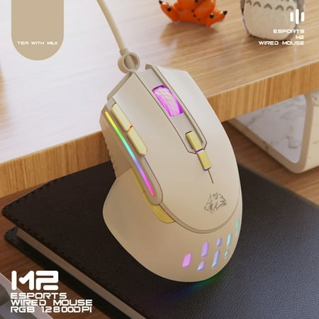 M2 Gaming Mouse Desktop Mouse with 12800 DPI RGB Backlight Wired Mice ...