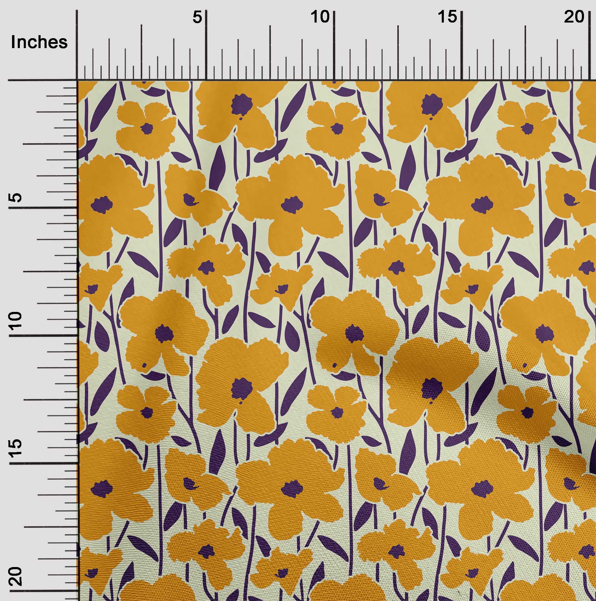 oneOone Velvet Mint Fabric Leaves & Flowers Floral Quilting Supplies ...