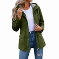 Rain Coats for Women Hooded Waterproof Outercoat Belted Trench Raincoat ...