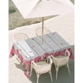 60x84 Inch Outdoor Tablecloth with Umbrella Hole Zipper Rectangle Pink ...