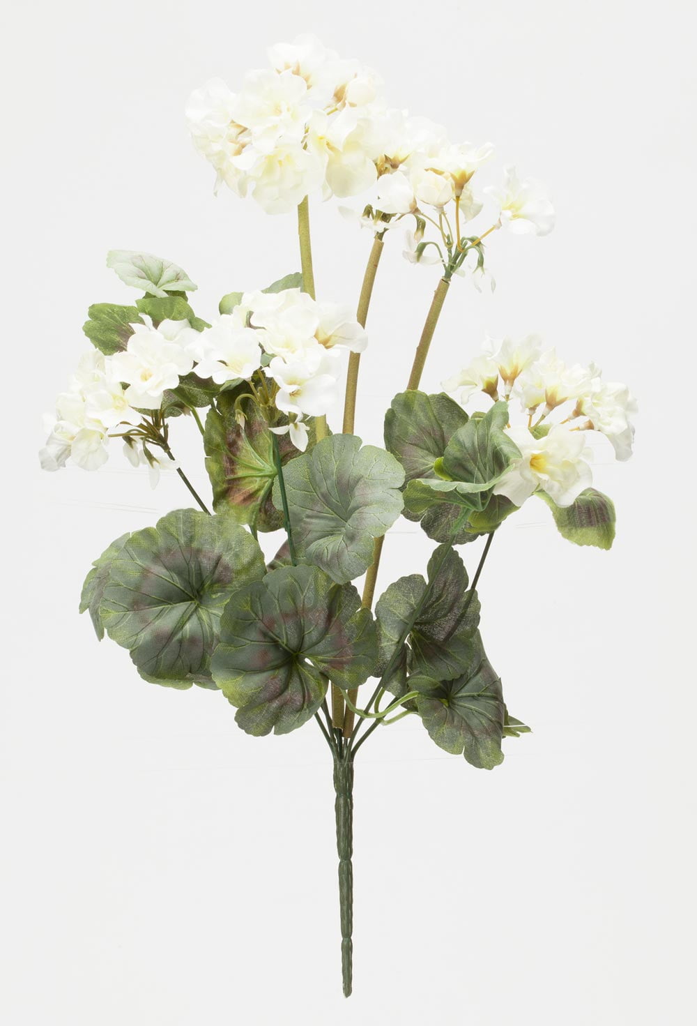OakRidge Silk Geranium Bush – Artificial Flowers Outdoor Décor – Cream ...