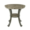 Powell Holloway Industrial Round End Table with Shelf, 23in Tall, Wood ...