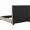 Upholstered Queen Bed Frame, Wingback Headboard with Button Tufting ...