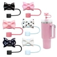 AOOOWER 6pcs Dustproof Bowknot Straws Covers Straw Tip Lid Protectors ...