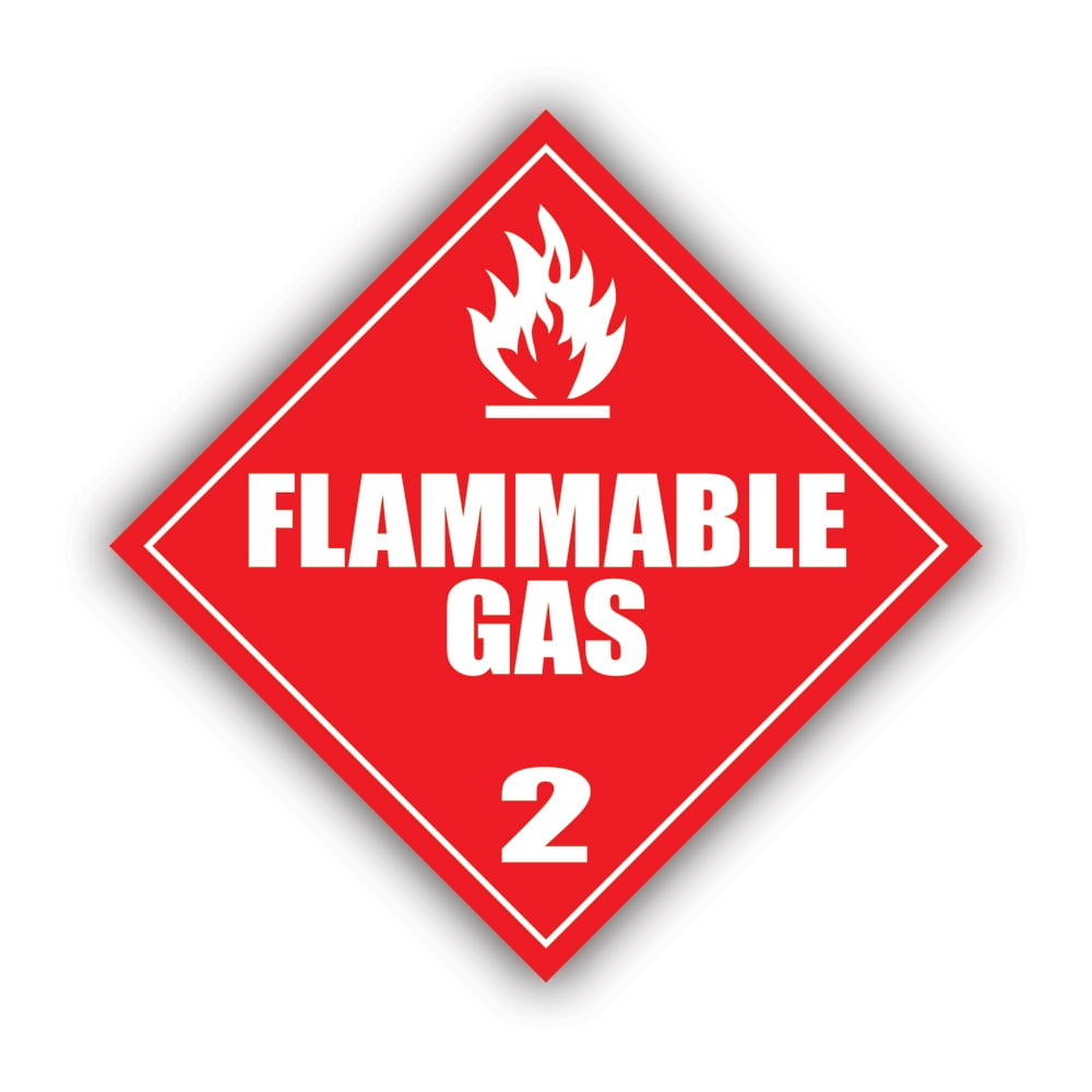 Red Flammable Gas Sticker Decal - Self Adhesive Vinyl - Weatherproof ...
