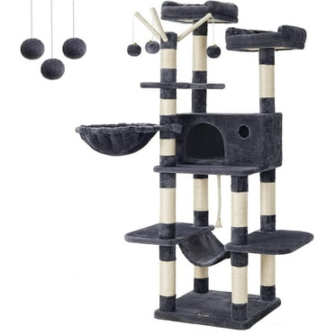 "PEQULTI 56"" Tall Climbing Double Condo Large Cat Tree, Multi-level ...