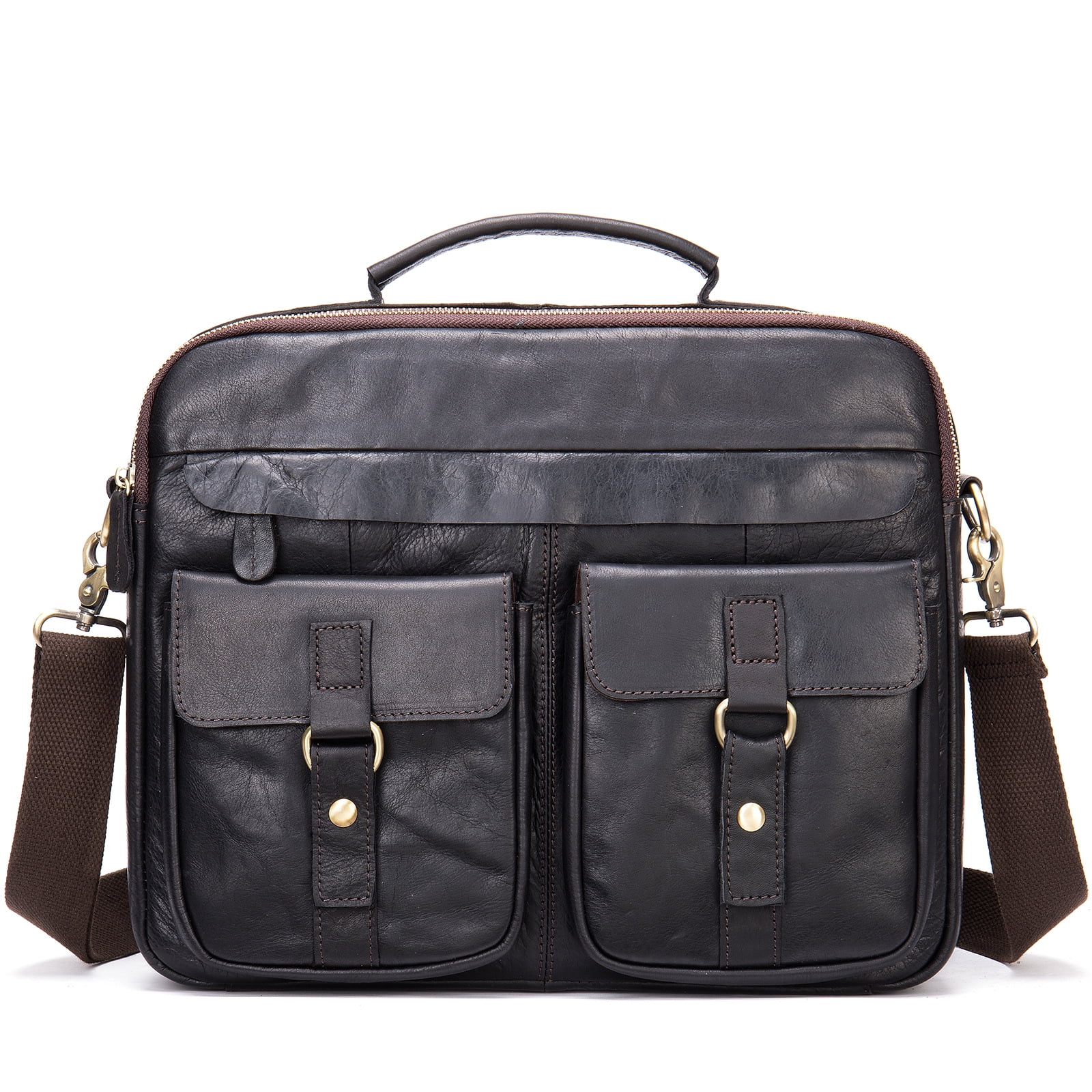 Leather Laptop Bag, Men's Messenger Bag Briefcase Business Satchel ...