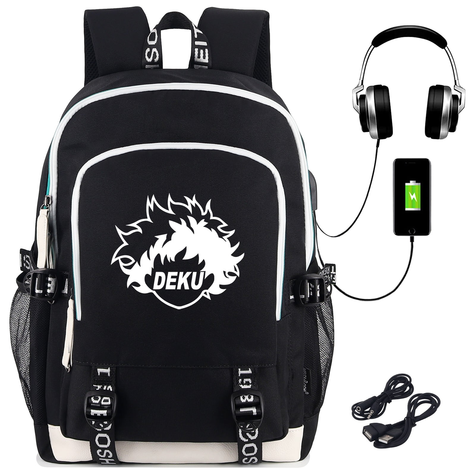 Roffatide Anime My Hero Academia DEKU LOGO Luminous Laptop Backpack ...
