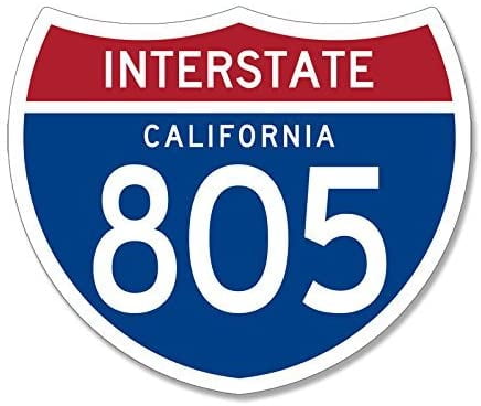Interstate 805 Sign Shaped 3M Reflective sticker| California Freeway ...