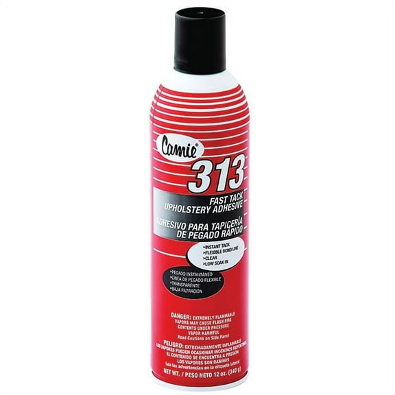 Camie 313 Fast Tack Upholstery Adhesive, 12 oz Aerosol, Clear, 12/Case ...