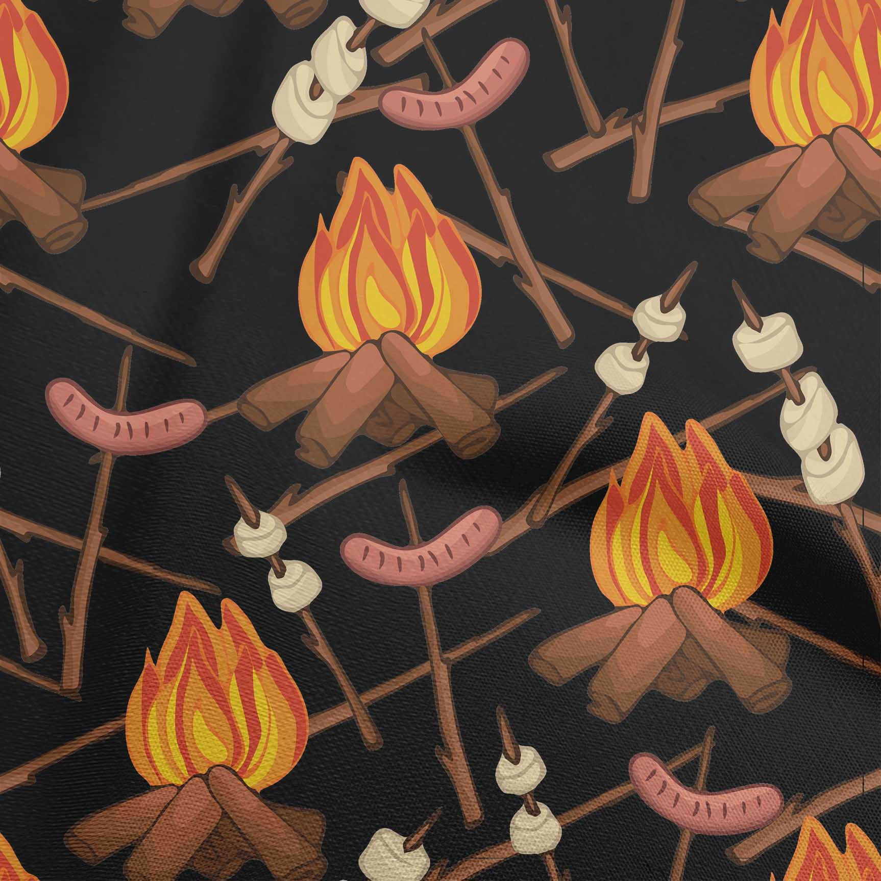 oneOone Silk Tabby Black Fabric Campfire Craft Projects Decor Fabric ...