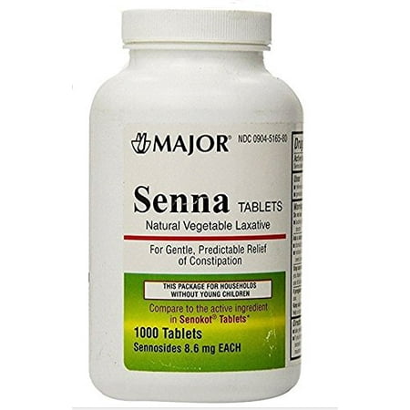 Major Pharmaceuticals Senna Natural Vegetable Laxative 8.6mg Tablets ...