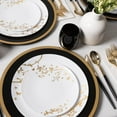 (120 PACK) EcoQuality 7.5" inch Round White Plastic Plates with Gold ...