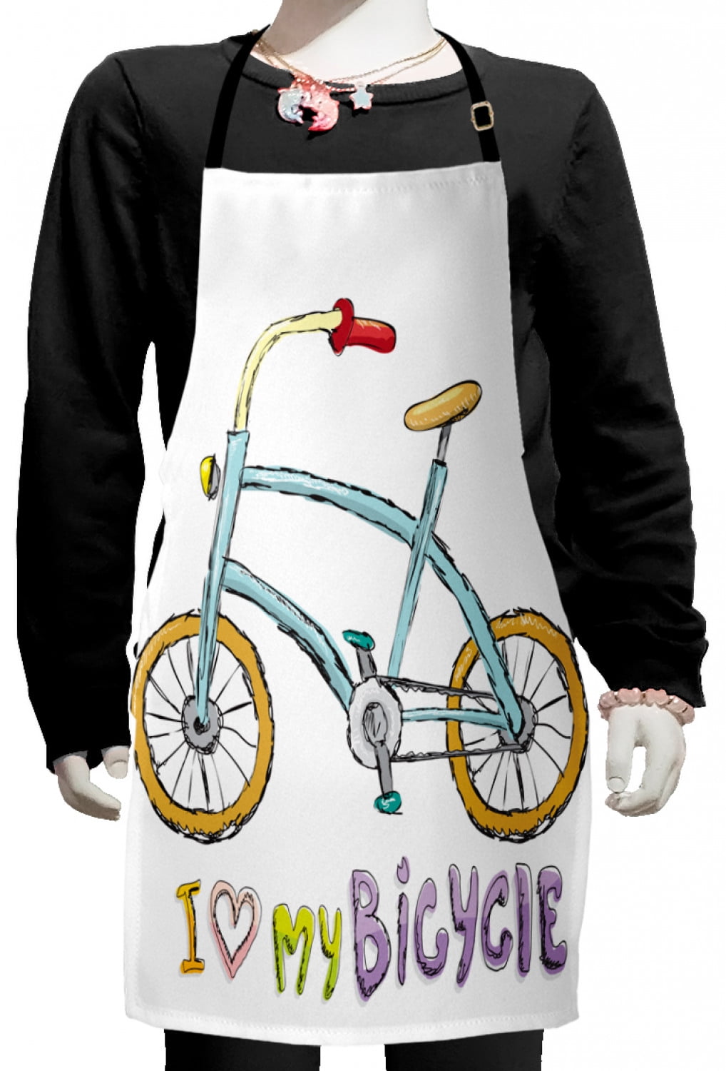 Bicycle Kids Apron, I Love My Bicycle Words Print a Little Fashionable ...