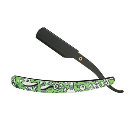 Amdohai Foldable Straight Edge Barber Razor Metal Blade Handle Folding ...