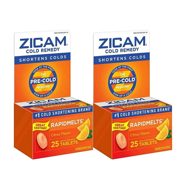 zicam cold remedy rapidmelts, citrus flavor, 25 quick-dissolve tablets ...