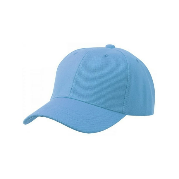 Men's Plain Baseball Cap Adjustable Curved Visor Hat - Sky Blue ...