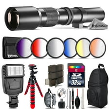 Opteka 500mm/1000mm f/8 Manual Telephoto Lens for Sony Alpha A99V, A99 ...