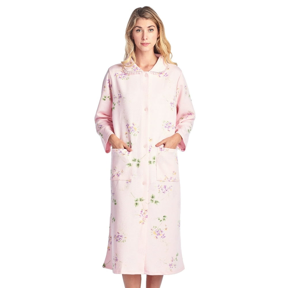 Casual Nights - Casual Nights Women's Long Quilted Robe House Dress ...