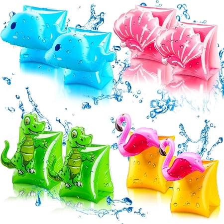 Lepai 8 Pieces Swim Arm Floaties for Kids Inflatable Swim Armbands Swim ...