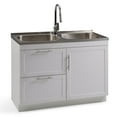 Simpli Home Seiger 46 inch Laundry Cabinet with Pull-out Faucet and ...