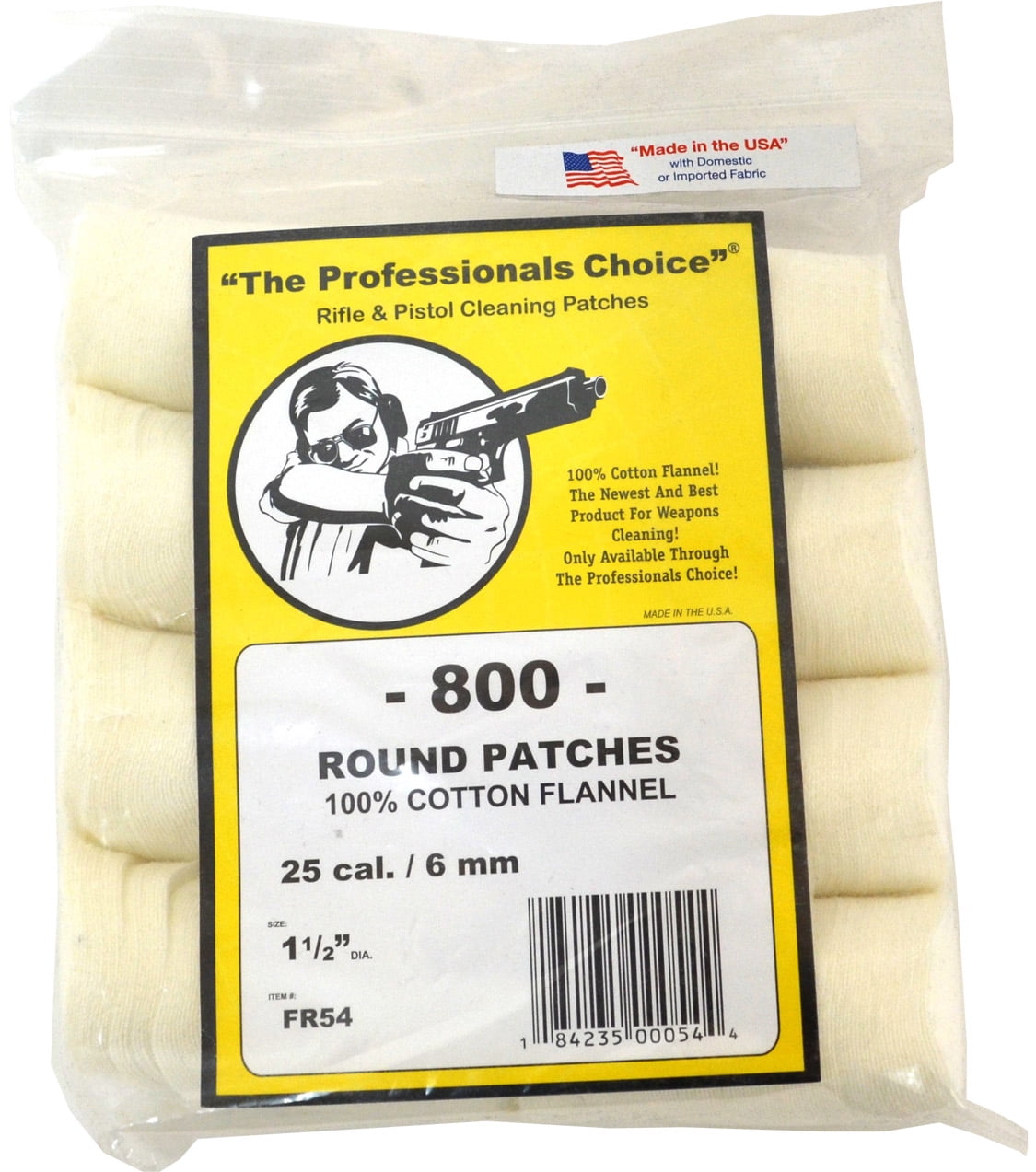 The Professionals Choice Flannel Round Cleaning Patches 25 Cal / 6mm ...