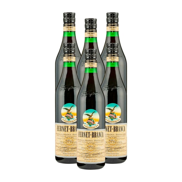 Pack de 6 Licor Fernet Branca 750Ml | Bodega Aurrera en línea