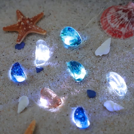 Sea Glass String Lights,ZC5HAO Beach Theme Fairy Lights,10ft 20LED ...