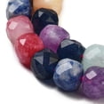2strands Natural White Jade Beads Strands Faceted Dyed Cube Mixed Color ...