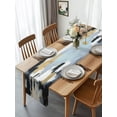 Burlap Table Runner 60 Inches Long, Black Blue Yellow Color Block Non ...
