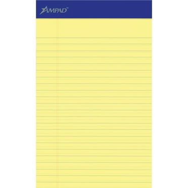 Universal Perforated Ruled Writing Pad, Narrow Rule, 5 x 8, Canary, 50 ...