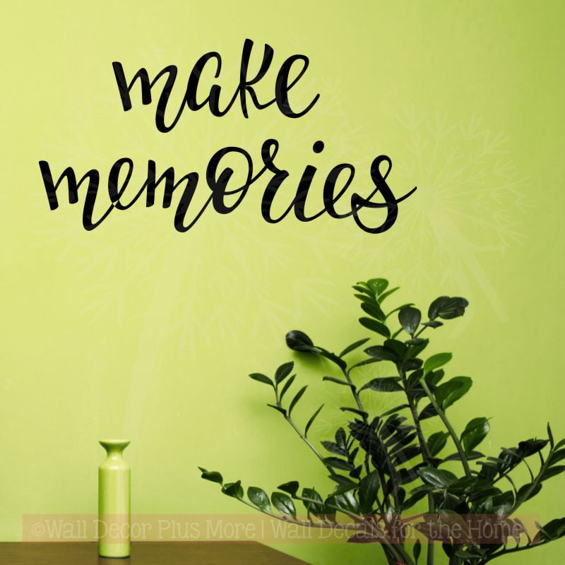 Cursive Wall Words Vinyl Lettering Make Memories Family Wall Quote ...