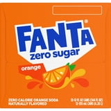 Fanta Zero Sugar, Caffeine-Free Orange Fruit Soda Pop, 12 fl oz, 12 ...
