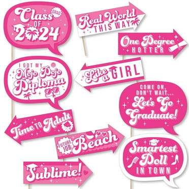 Big Dot of Happiness Funny Maroon Graduation Party Photo Booth Props ...