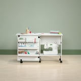 Sauder Rolling Sewing Cart with Storage, White Finish - Walmart.com